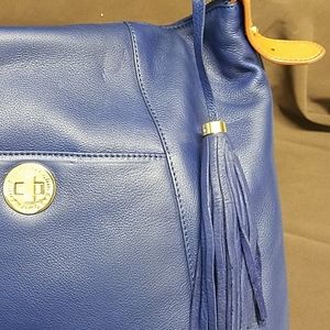 Isaac Mizrahi | Bags | Isaac Mizrahi Blue Leather Purse With Tassel ...